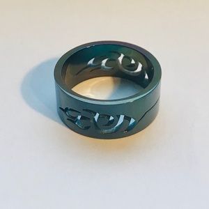 Accessories | Nwot Rainbow Black Metallic Ring | Poshmark